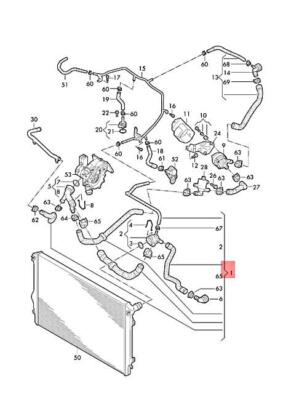 Genuine AUDI VW SEAT Coolant Hose With Quick Release Coupling ...