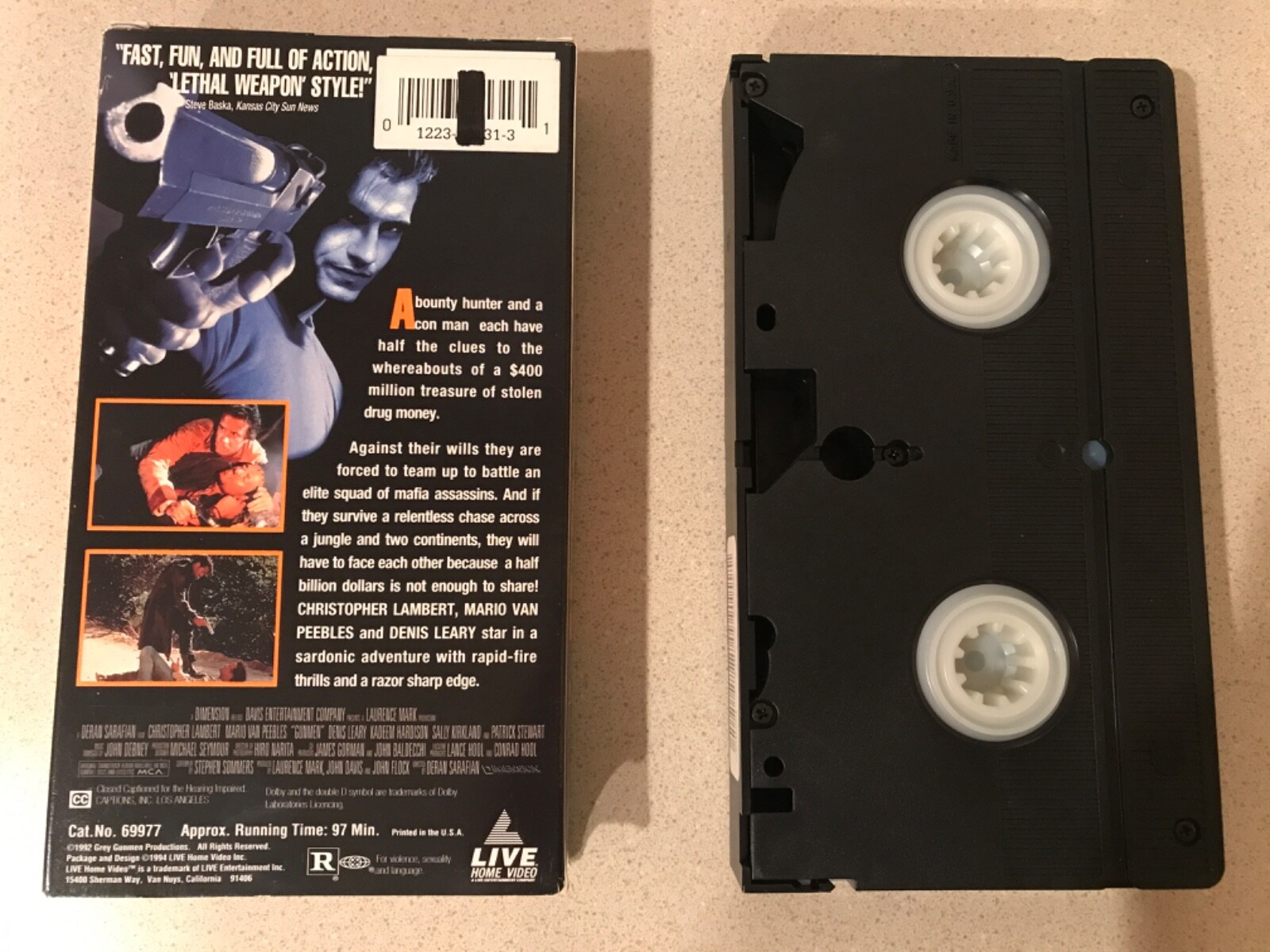 Gunmen (VHS 1994) Christopher Lambert, Mario Van Peebles, Denis Leary ...