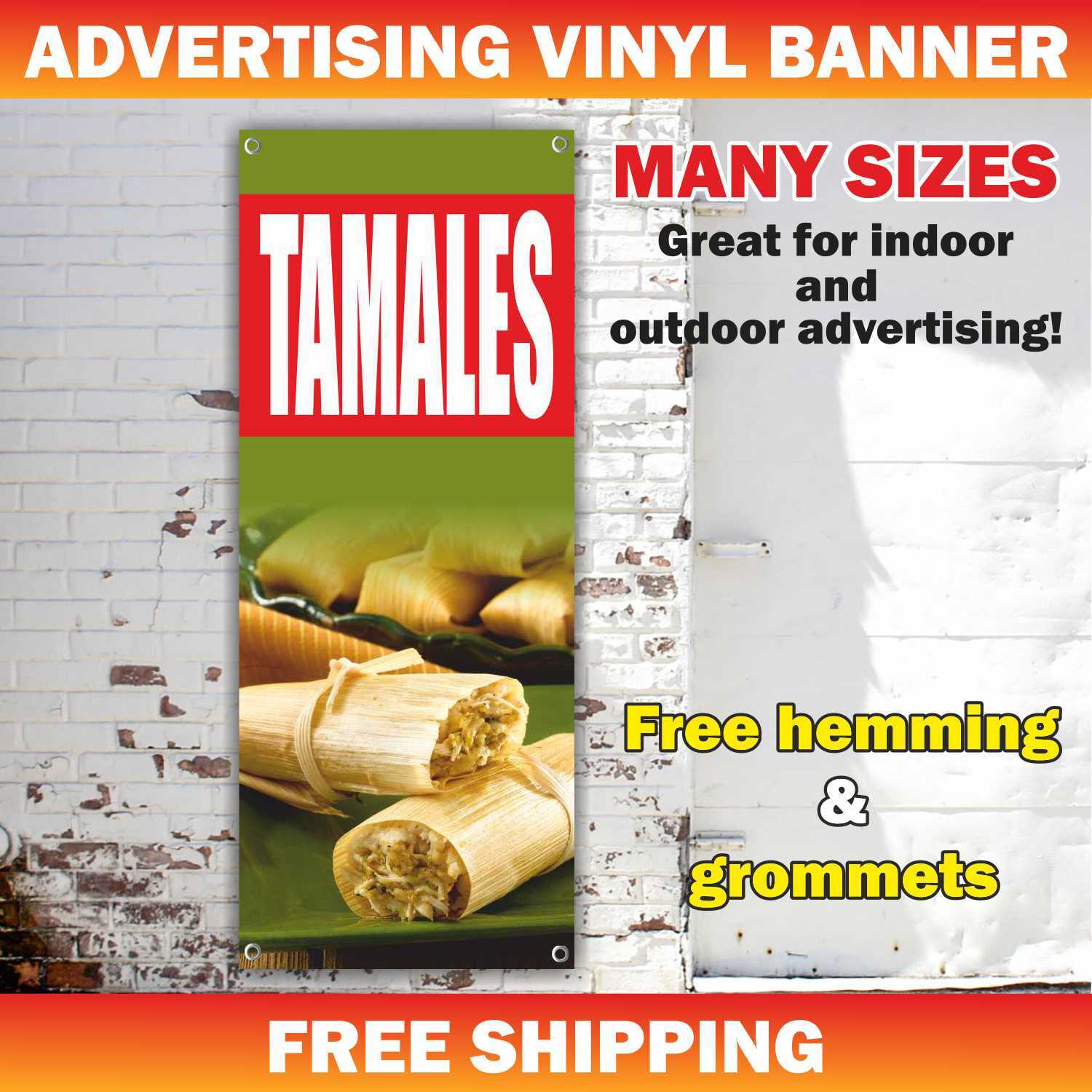 TAMALES Advertising Banner Vinyl Mesh Sign Mexican Food Quesadilla ...