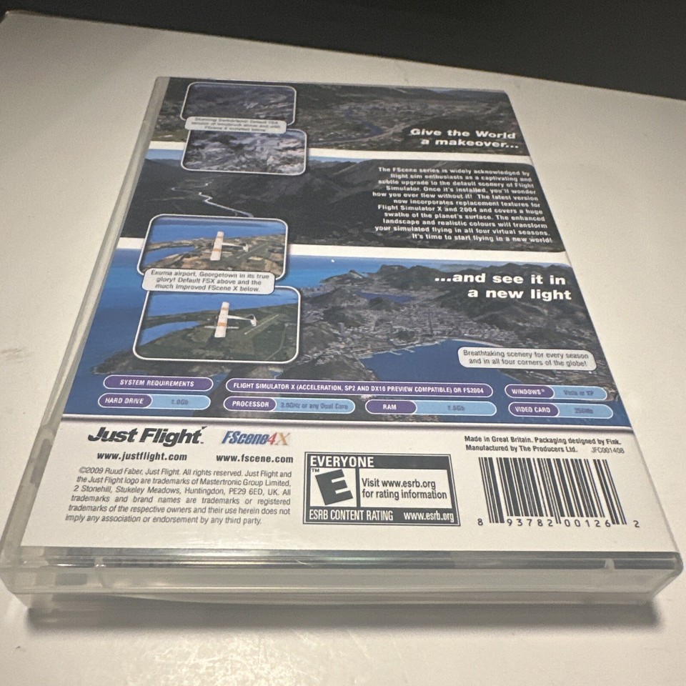 FSCENE X Pc DVD Rom Add-On Expansion Flight Simulator Sim X & 2004 FSX ...