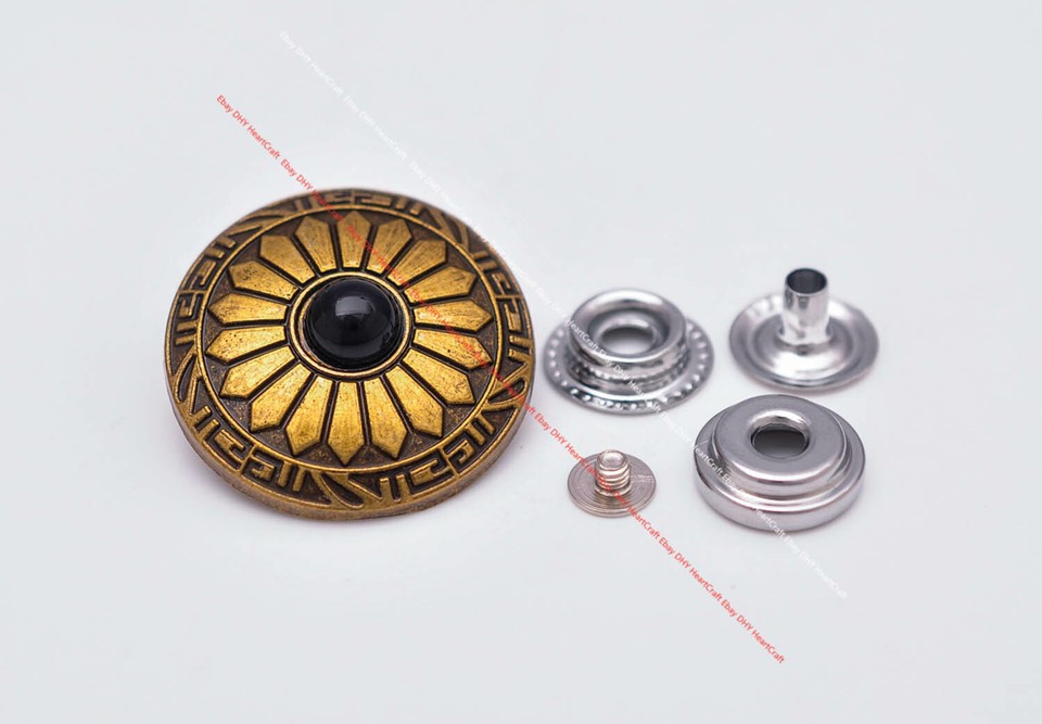 10X Brass Sun Flower Leathercraft Turquoise Concho Snap Button ...