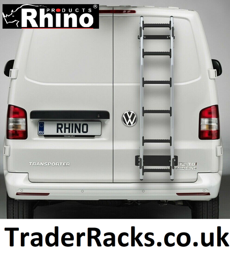 VW T5 Rear Door Ladder H1 Transporter Rhino Aluminium Roof Rack Access ...