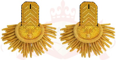 French Napoleon's Shoulder Epaulettes, Napoleonic era Bullion Spiral ...