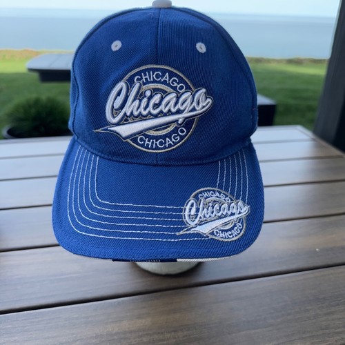 Chicago Hat Cap by City Hunter Royal Blue w White Embroidery Hook Loop ...