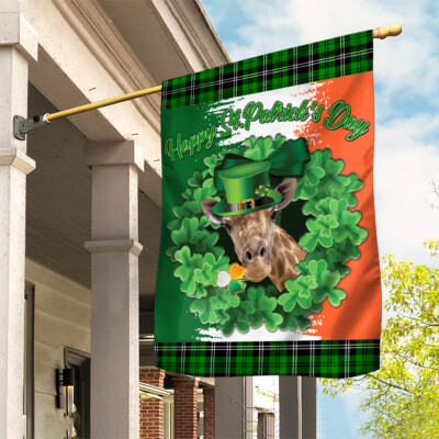 Giraffe Happy St Patrick's Day Flag, Irish Giraffe, Lucky Shamrock ...