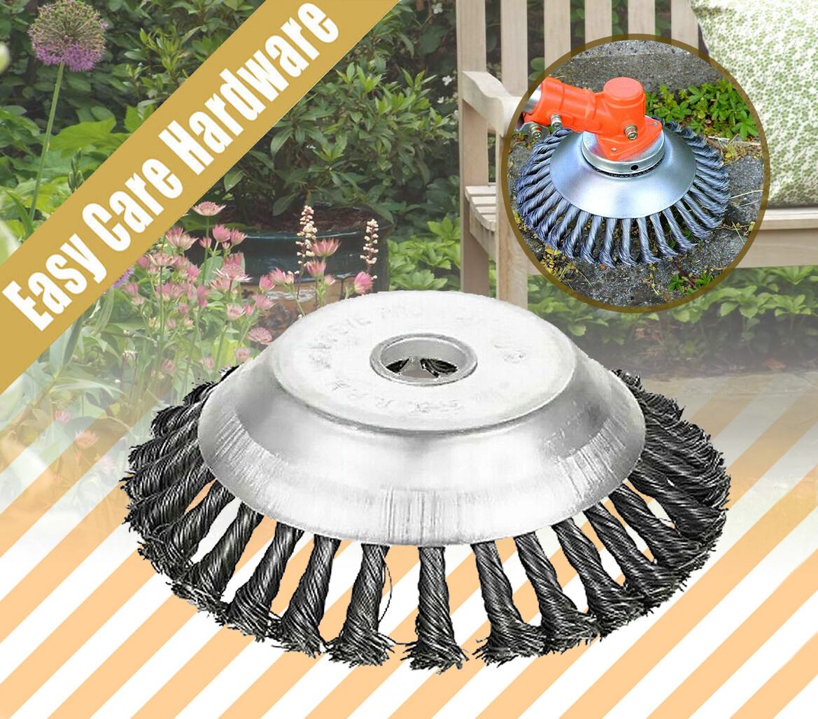 6" 8" Weed Brush Derusting Weeding Wheel Garden Wire Trimmer Grass ...