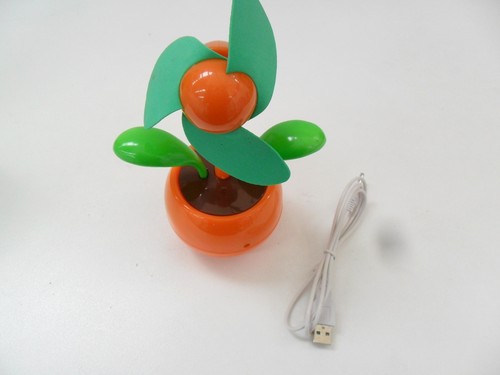 JF302 MINI ORANGE FLOWER USB/BATTERY OPERATED FAN | eBay