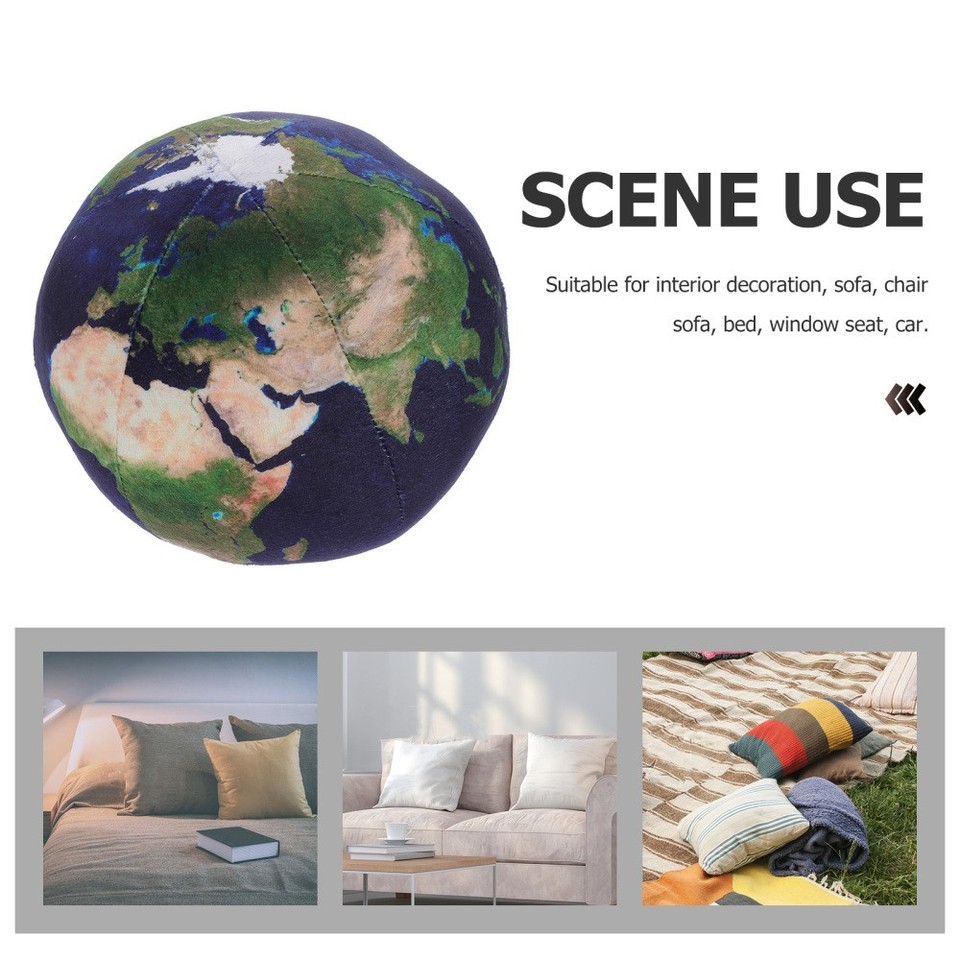 Earth Pillow Throw Pillows Decorative Plush Sphere Couches Small | eBay UK