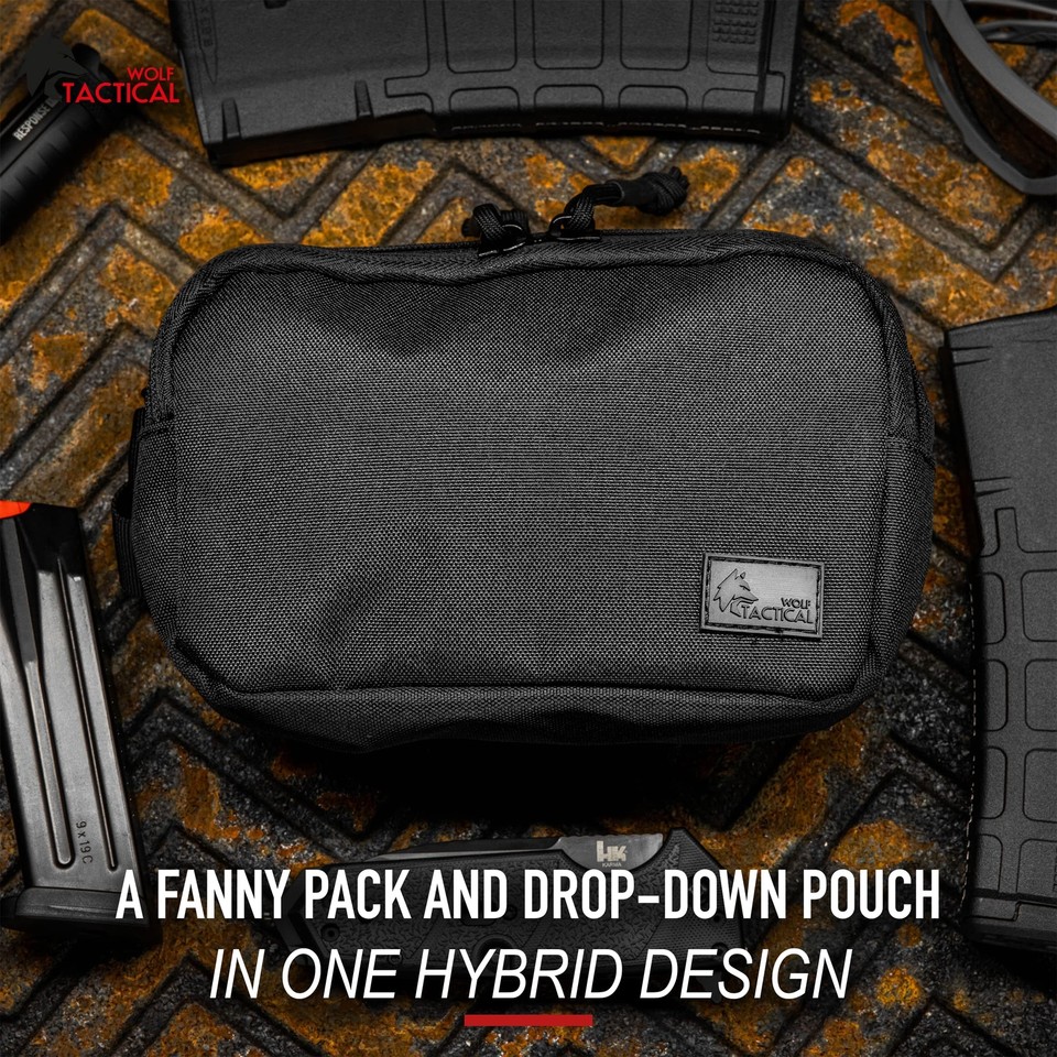 WOLF TACTICAL Fanny Pack for Men Dangler Pouch Concealed Carry Fanny ...
