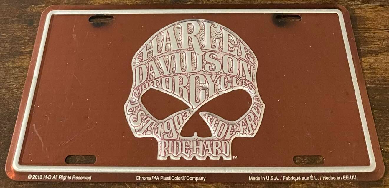 Harley Davidson Motorcycles Skull Booster License Plate Ride Free Ride ...