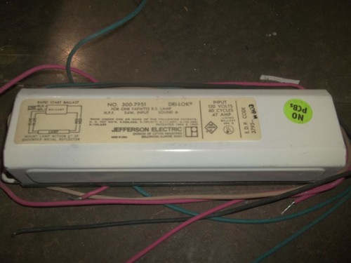 JEFFERSON 300-7951 DRI-LOK BALLAST 54W 120V 0.47A FOR F40WT12 R.S. LAMP ...