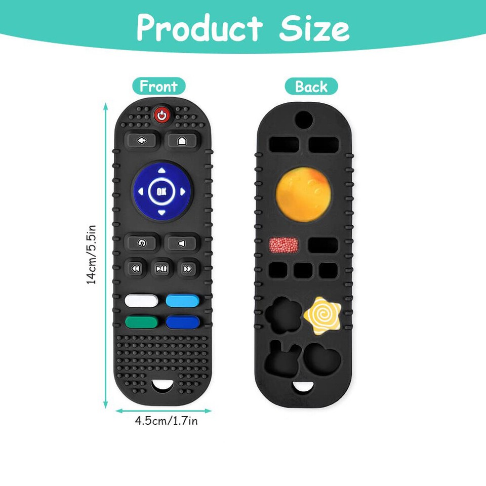 Remote Control Shape Silicone Teething Toys Chew BPA Free for Baby Kids ...