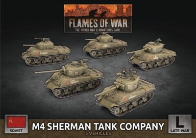 Flames of War - Late War Soviet - M4 Sherman Tank Company (x5 Plastic ...