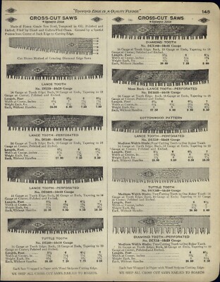 1918 PAPER AD Diamond Edge Cross-Cut Saw Bridge Lance Tooth Tuttle ...