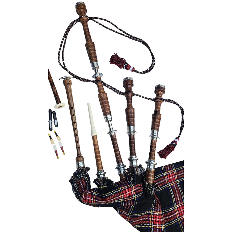 Full Size Bagpipe Great Highland Various Tartans with Chanter, Tutor ...
