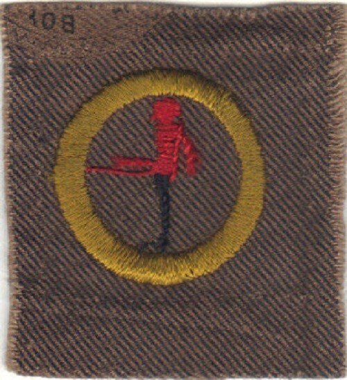 BOY SCOUT LEATHERWORK (AWL) SQUARE MERIT BADGE (TYPE A) WITH BSA SEAL ...