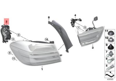 Genuine BMW F32 F33 Bulb Holder Rear Light Side Panel Right OEM ...