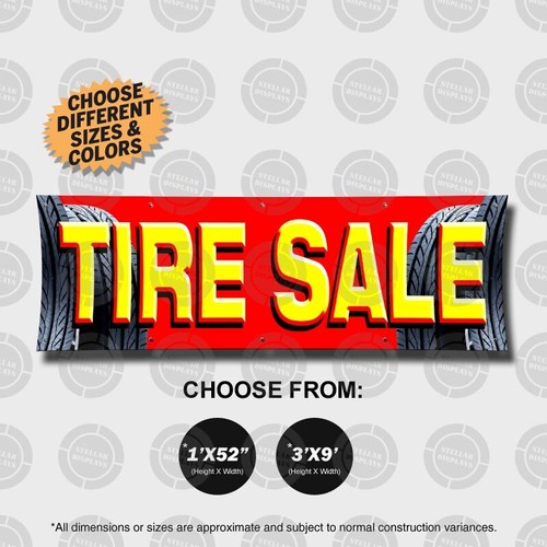 TIRE SALE banner open sign auto shop wheels display poster wheels rims ...