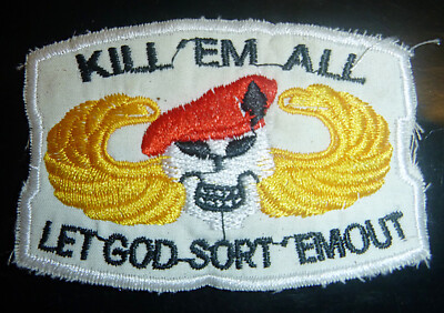 KILL EM ALL - LET GOD SORT EM OUT - Patch - MACV RED BERETS - Vietnam War, D.423 | eBay
