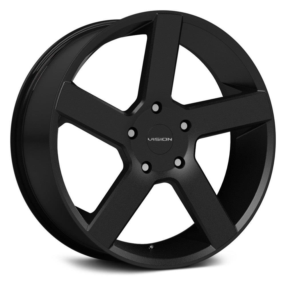 24 inch 24x9.5 Vision 472 SWITCHBACK Satin Black wheels rims 6x135 +30 ...