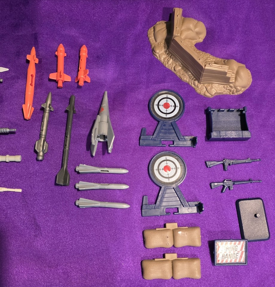 VARIOUS VINTAGE GI JOE ARAH WEAPONS, MISSILES, & COBRA FIRING RANGE ...