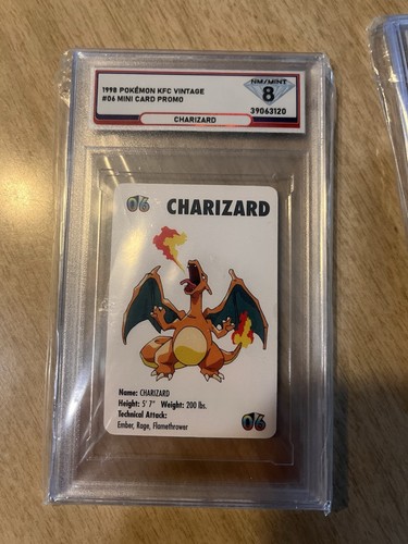Graded 1998 KFC Promo Mini Pokemon Card Lot - DSG8 Charizard & DSG10 ...