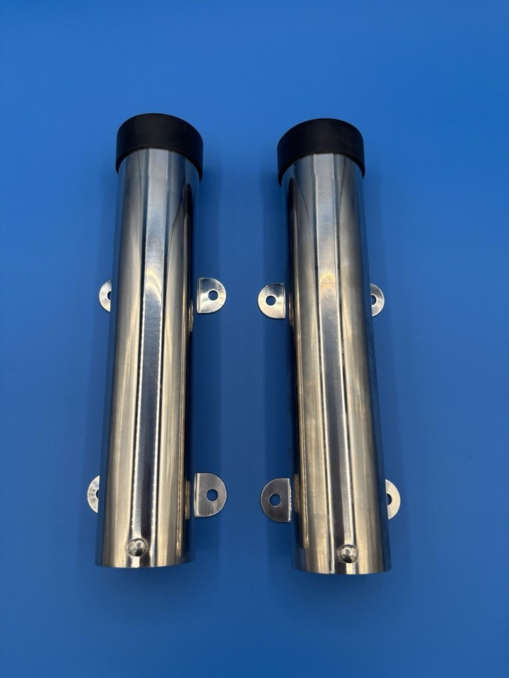 Pair-Stainless Steel Boat Fishing Rod Holder 10" Side Mount Transom Rod ...