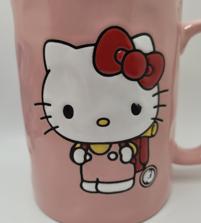 Unique Hello Kitty COFFEE MUG Raised Kitty Hand Painted New Pink | eBay