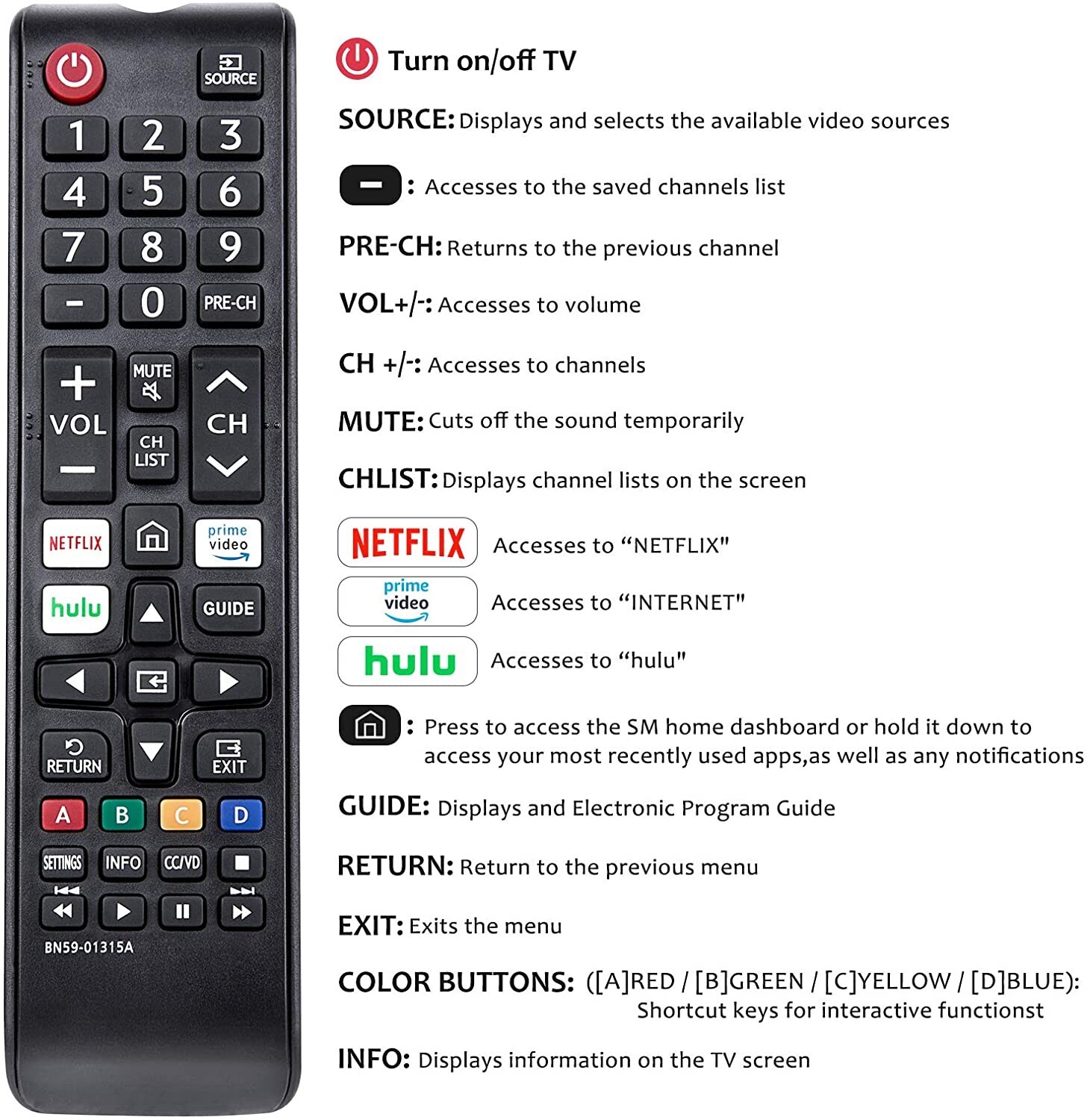 Lot Of 5 Samsung BN59-01315A Remote Control UN43TU7000F UN50TU7000F ...