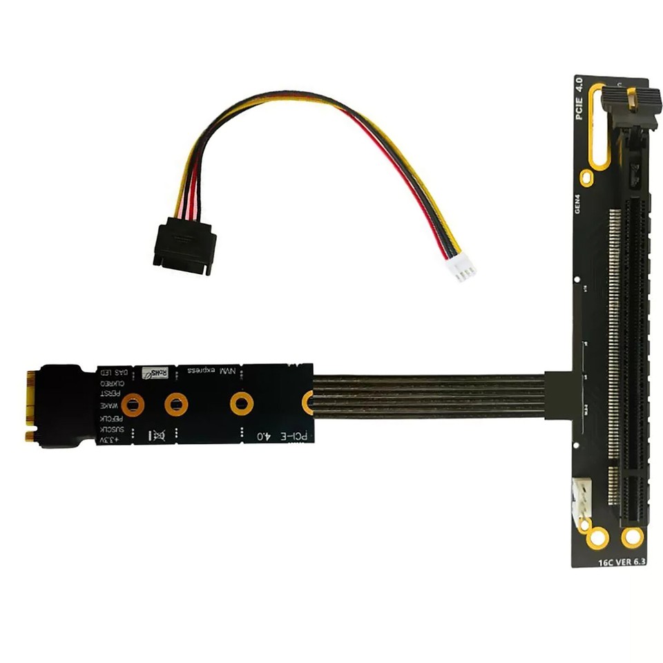 M.2 to PCIe x16 Graphics Card Adapter Cable With SATA Power Cable ...