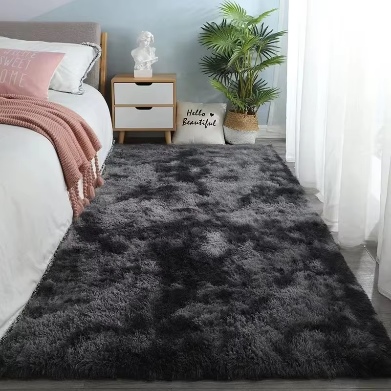 Gray Carpet for Living Room Plush Rug Bed Room Floor Fluffy Mats Anti ...