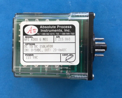 Absolute Process Instruments API 4300 G M01 DC to DC Isolator 115VAC | eBay