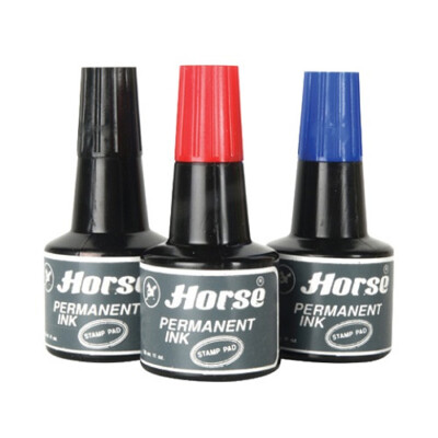 HORSE Refill Ink For Stamp Ink Pad Permanent Waterproof Black Blue Red ...