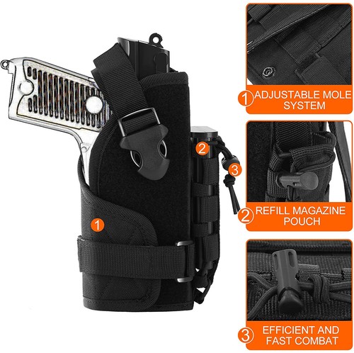 Military Tactical Molle Pistol Hunting Magazine Pouch Gun Holster Waist ...