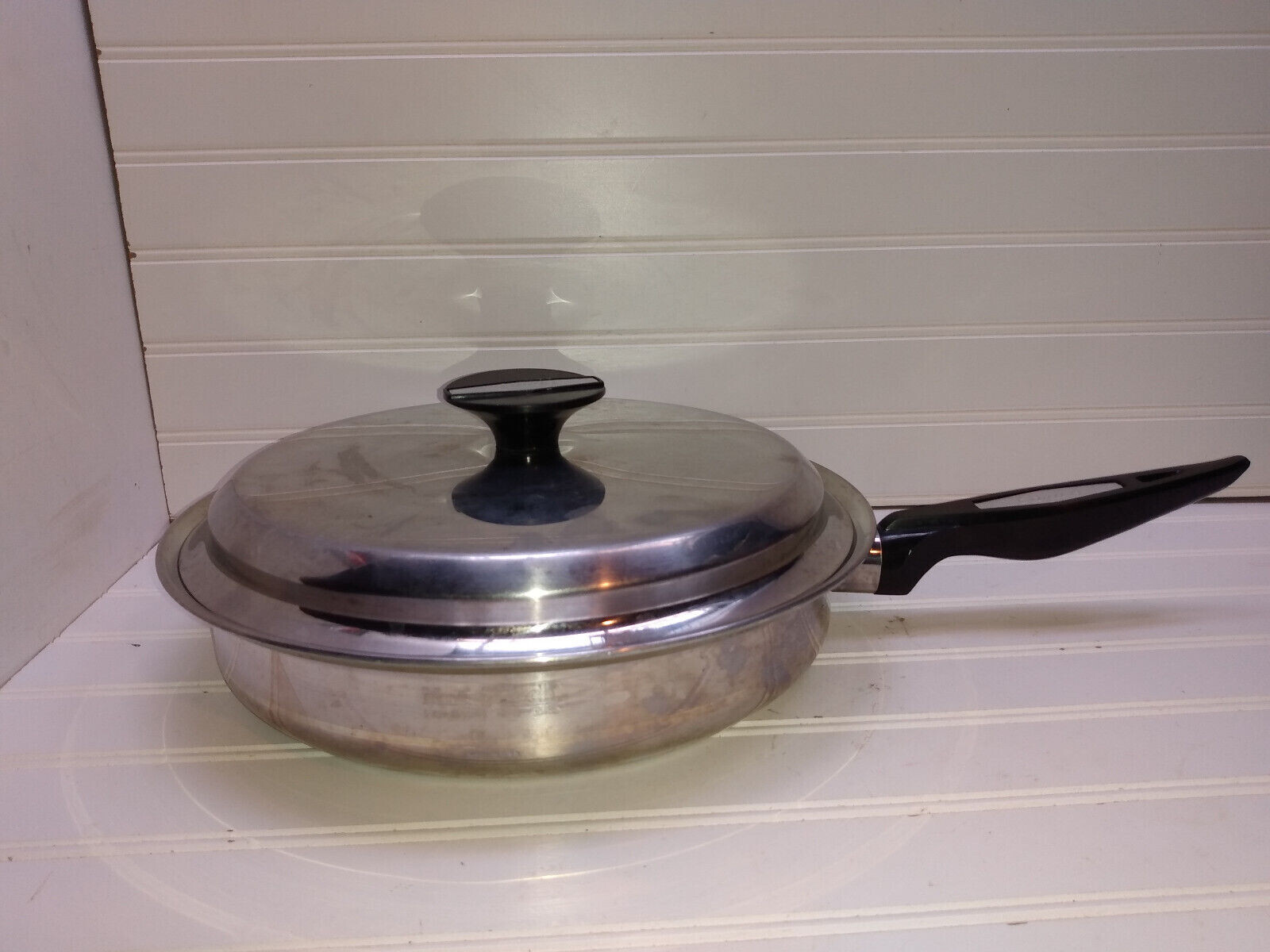 Nutri-Tech Carico 11" Multi-Core Stainless Skillet Saute Pot Frying Pan ...