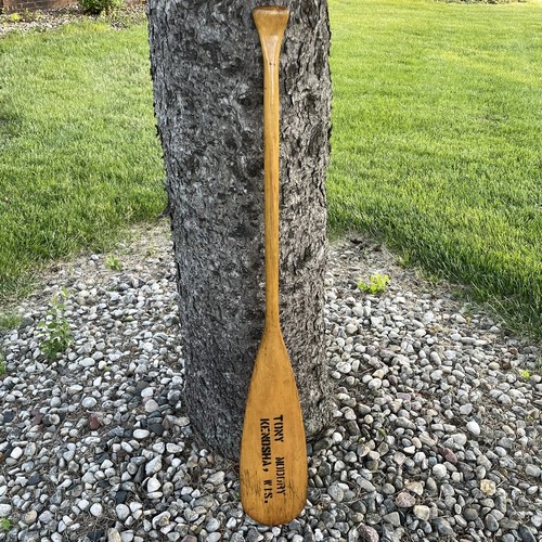VINTAGE Wooden Oar Boat Paddle KENOSHA WISCONSIN Stencil Wood Antique ...