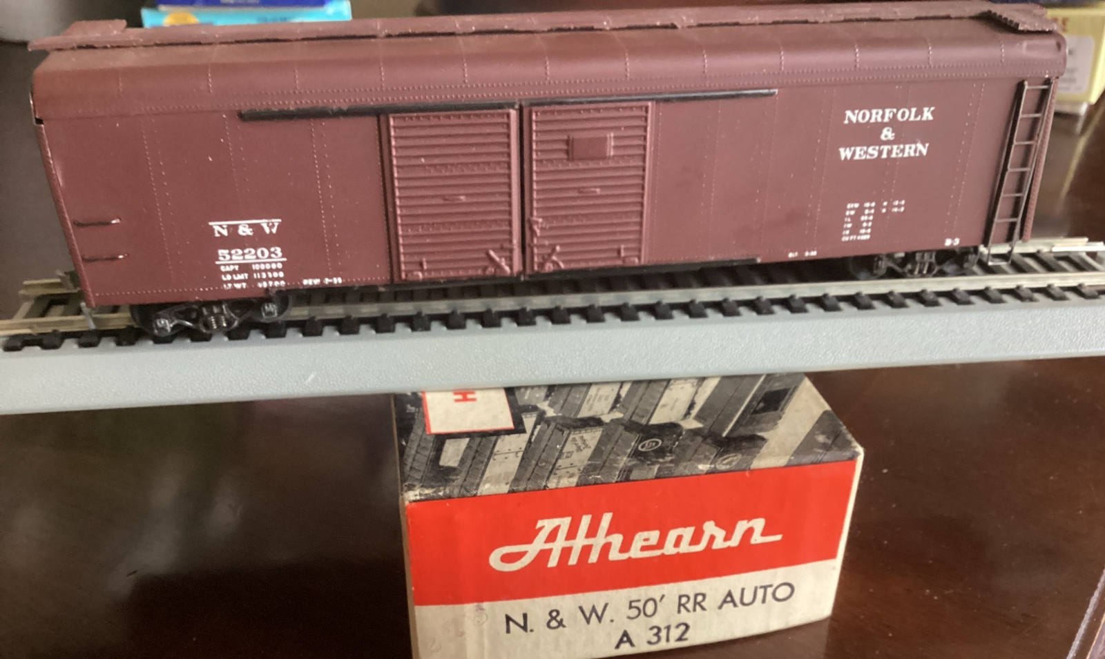 HO Athearn 50' Box Car Norfolk & Western Brown Vintage 1952 BUILT metal ...