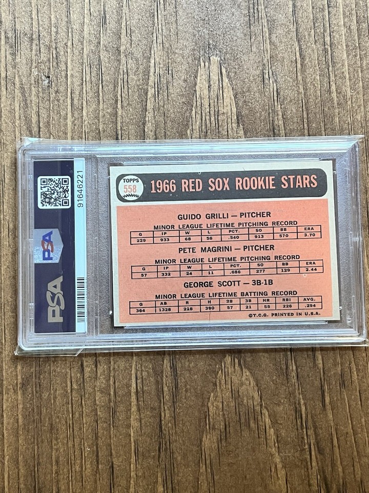 1966 Topps-Red Sox Rookies-George Scott Pete Magrini Guido Grilli🔥PSA 6 ...