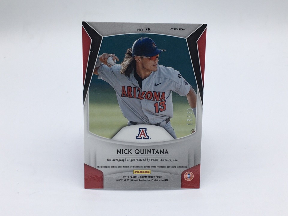 2019 Panini Prizm Draft Picks Carolina Blue Nick Quintana Auto /30. A1J ...