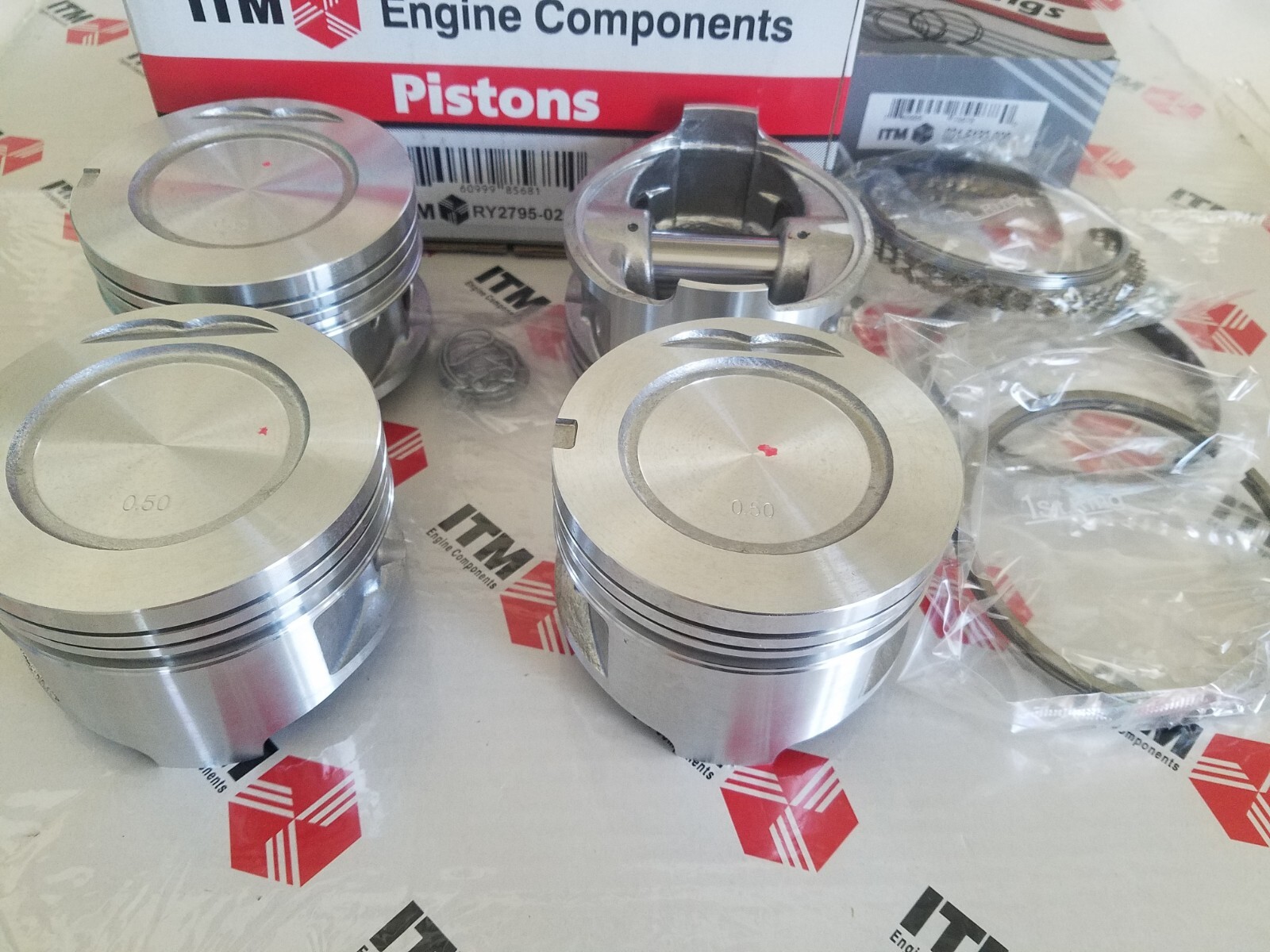 Toyota 22R & 22RE & REC +.020 Oversize Pistons & Chrome Rings Set of (4 ...