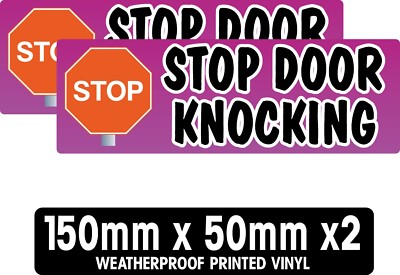 Stop Door Knocking sign Exterior Stickers signs for front door x2 | eBay