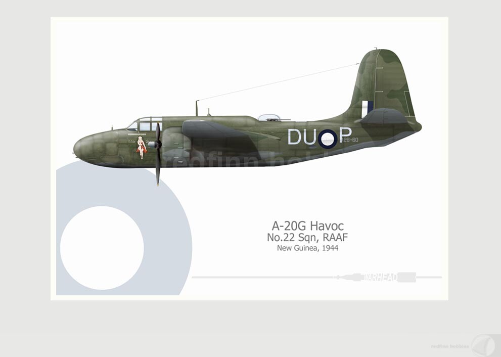 Warhead Illustrated A-20G Havoc 22 Sqn RAAF DU-P Aircraft Print | eBay