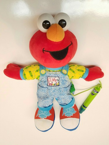 SESAME STREET DOODLE ELMO With Pen!! 12" Plush Toy 2001 Mattel Fisher ...