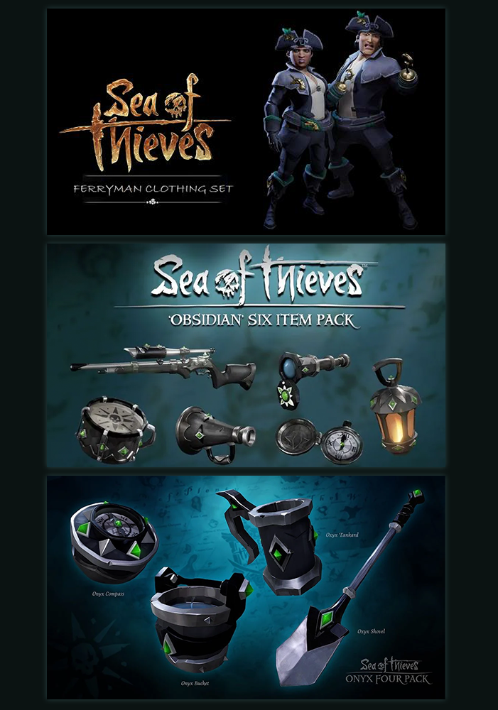 SEA OF THIEVES ACCOUNT PIRATE LEGEND FERRYMAN OBSIDIAN ONYX BLACK DOG ...