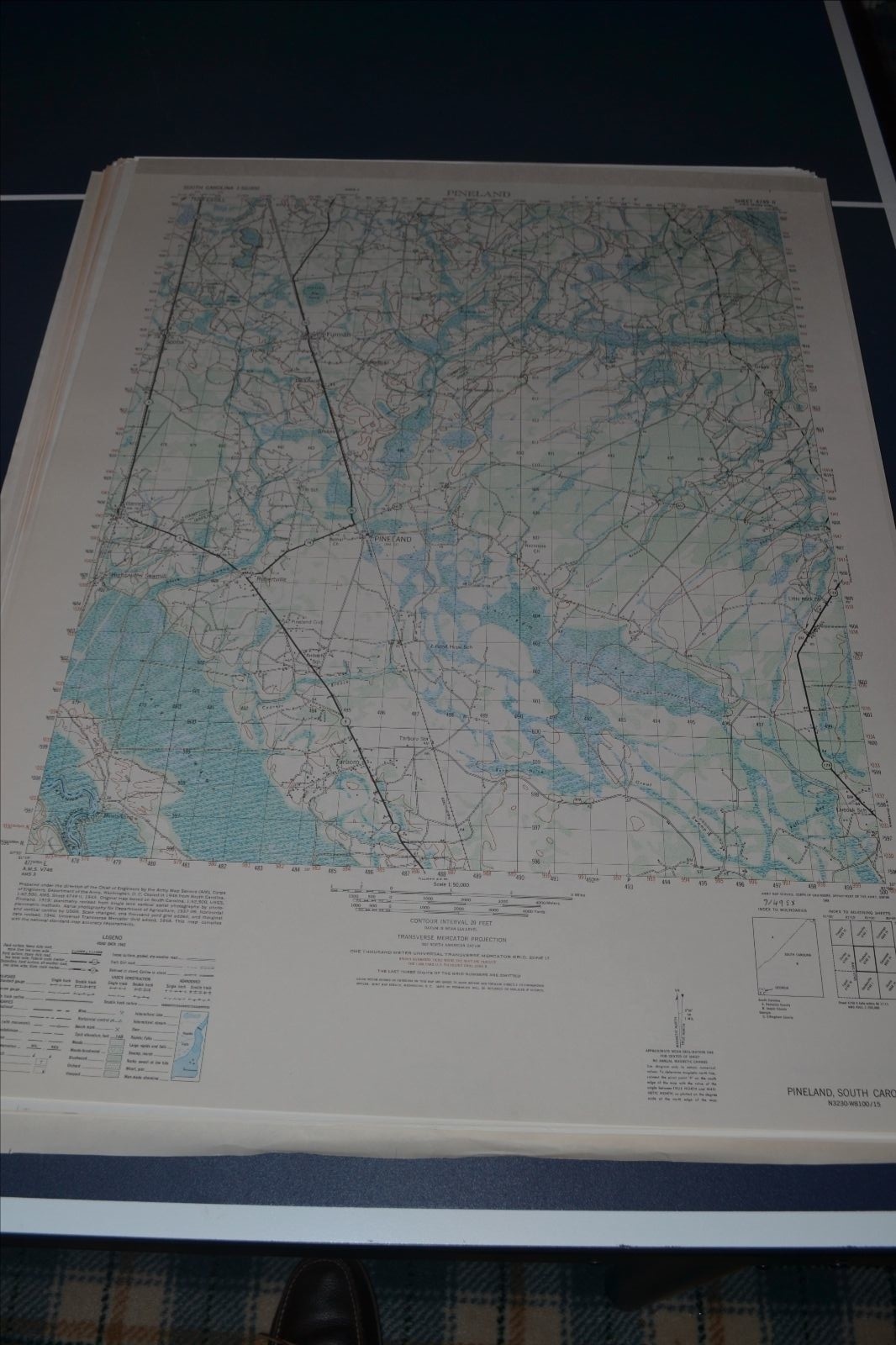1940's Army topographic map Pineland South Carolina -Sheet 4749 III | eBay
