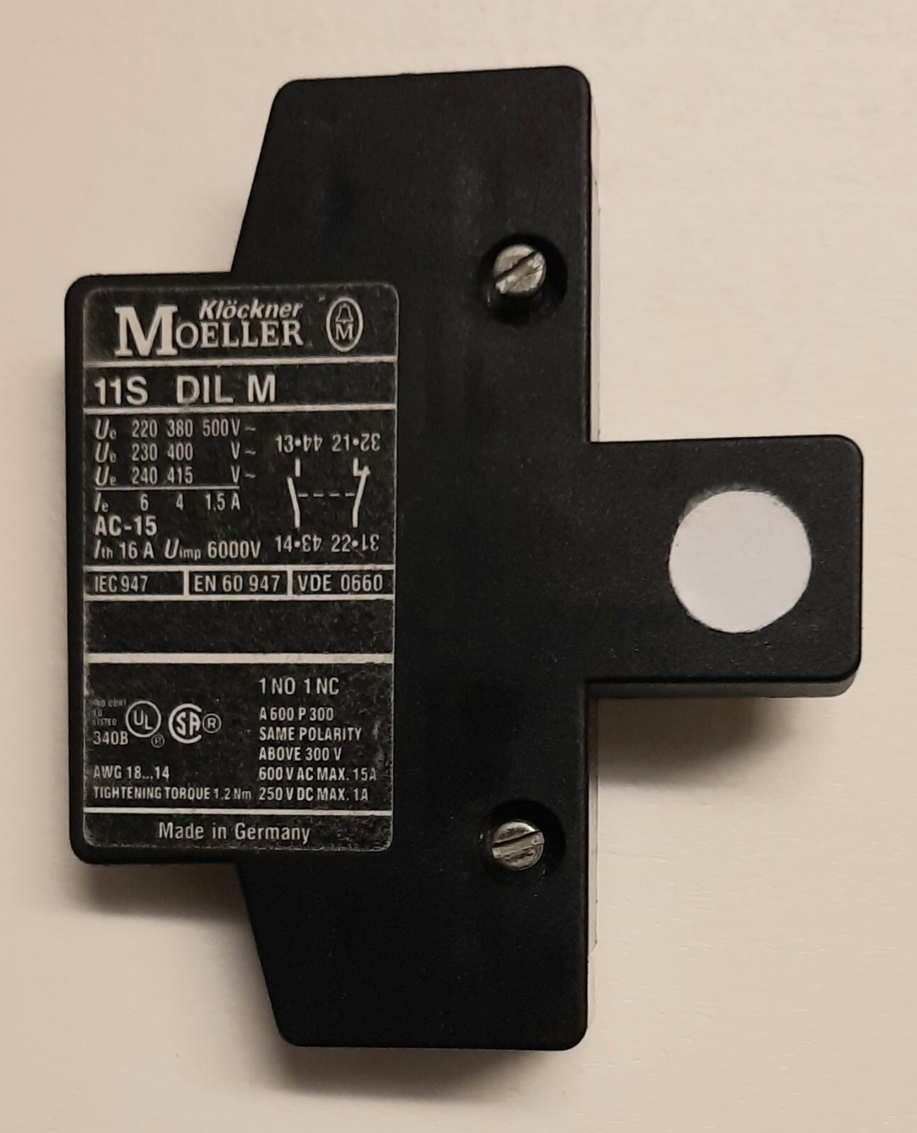 Moeller 11S DIL M Contactor Auxiliary. Old New. | eBay UK