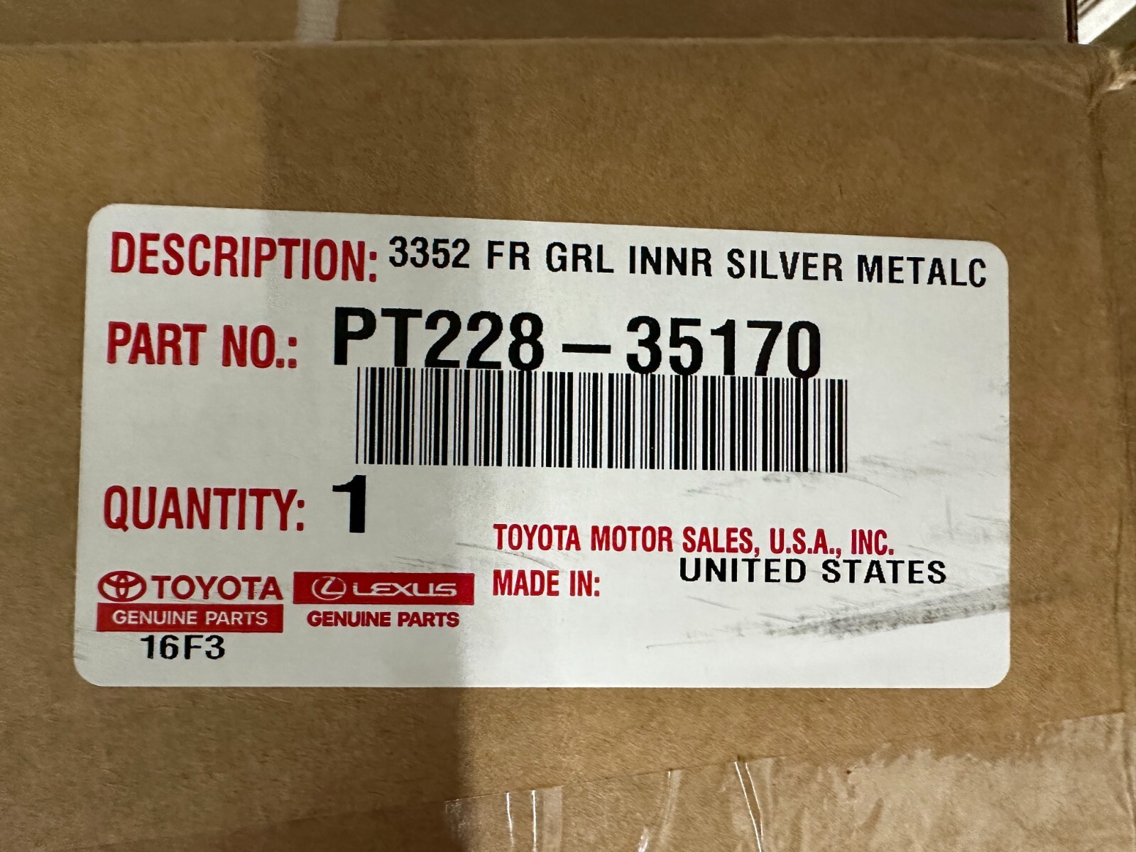 16-23 TACOMA TRD PRO GRILLE BLACK W/SILVER GRAY LETTERS GENUINE OEM ...