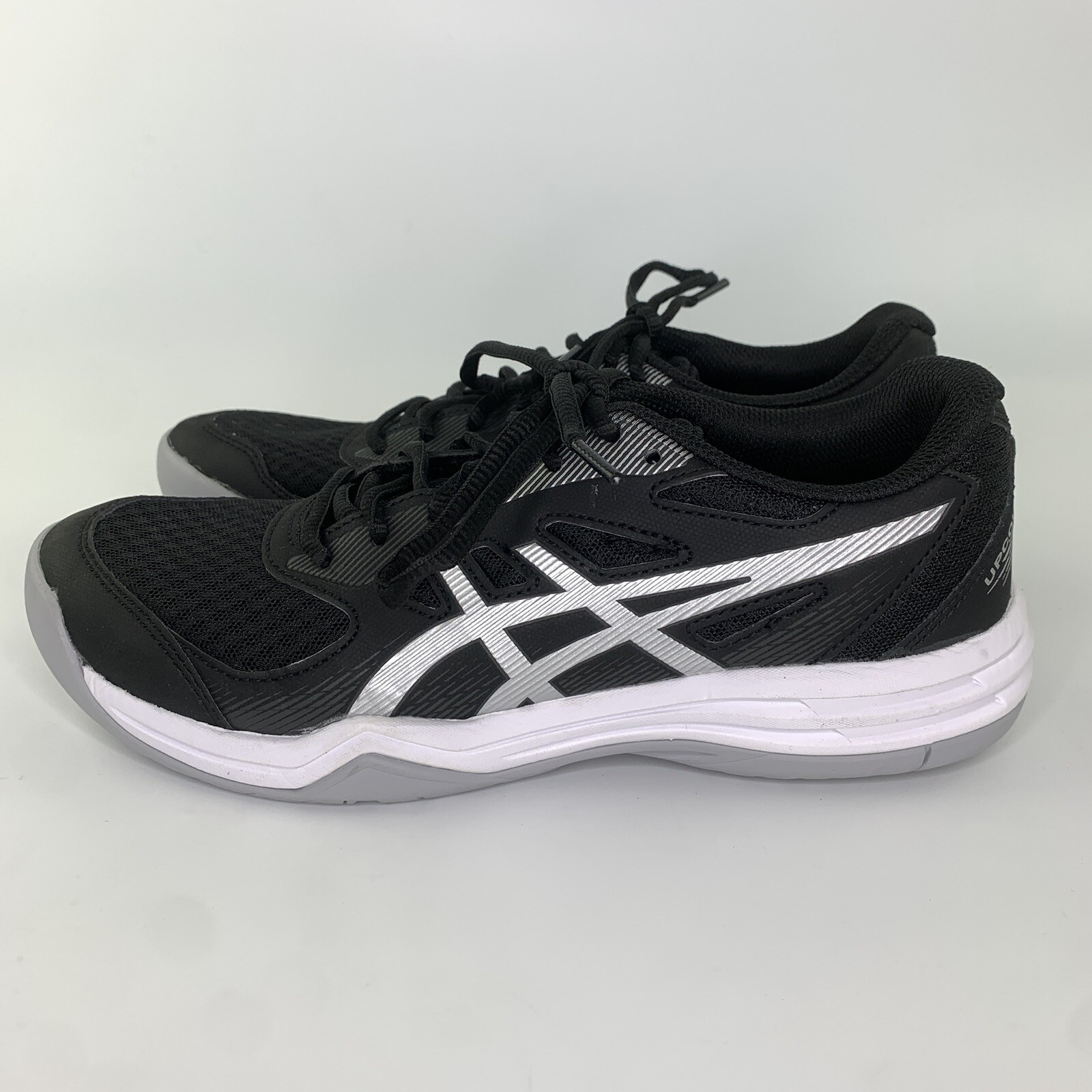 Asics Upcourt 5 Black Silver Volleyball Shoes Sz 8.5 - Gem