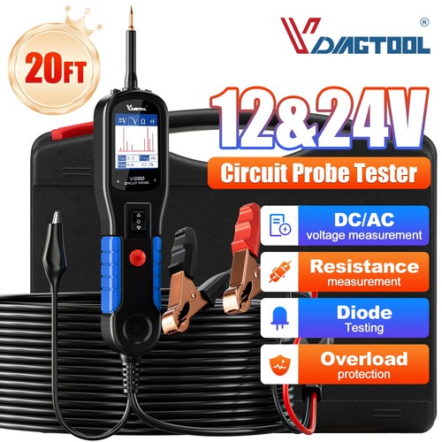 VDIAGTOOL Power Scan Circuit Tester Electrical Power Probe 12&24V ...