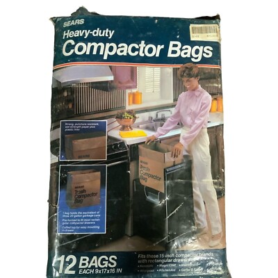 NEW 22 13050 Sears Heavy Duty 12 Bags Compactor Bag Sealed 9x17x16 | eBay